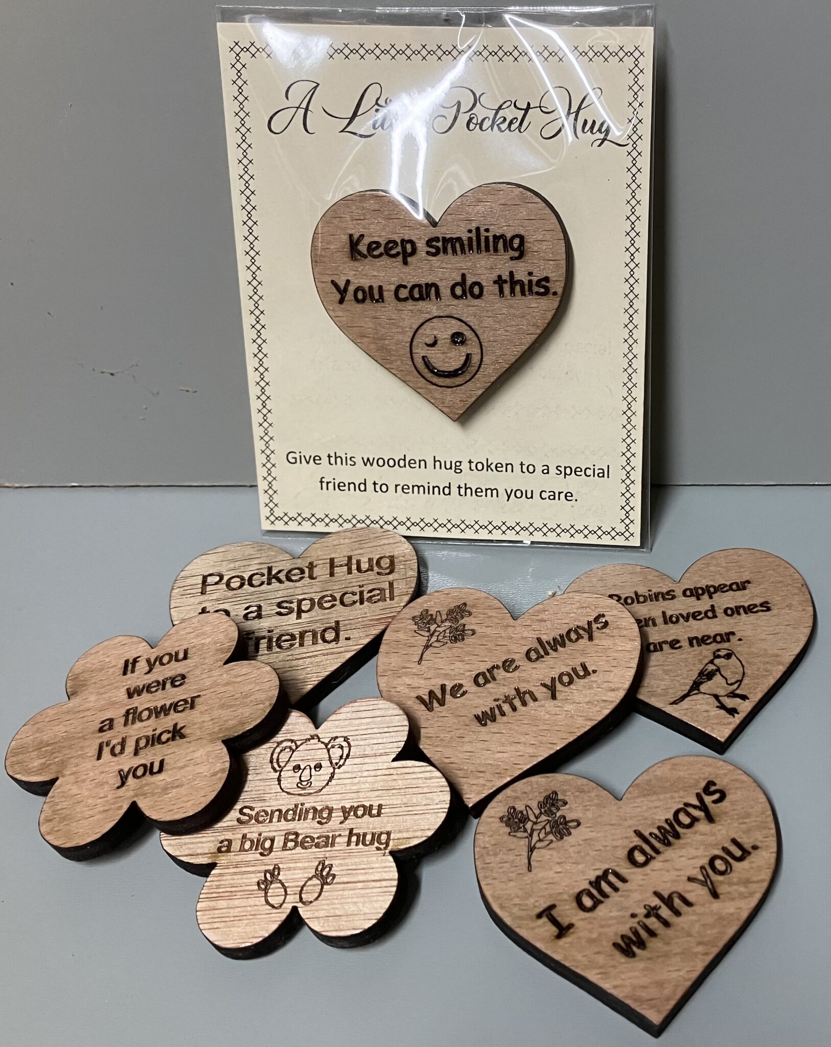 Pocket Hug Tokens – Just From the Woodshed